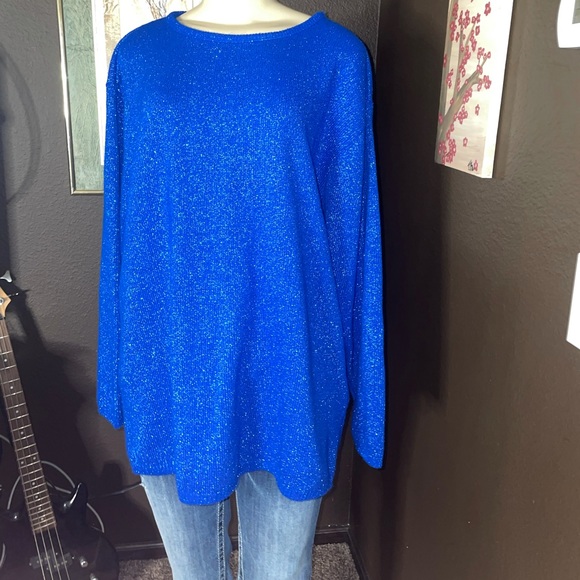 Carly Blake | Sweaters | Beautiful Vintage Blue Sparkly Sweater By ...